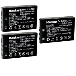 Kastar KLIC-5001 Battery (3-Pack) for Kodak Easyshare P712 P850 P880 ...