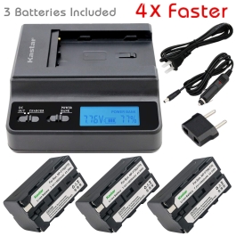 Kastar Fast Charger and 3X Battery Replacement for Sony NP-F770 NP-F750 ...