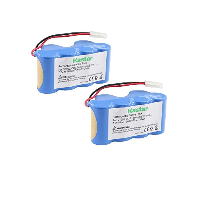 Kastar V1950 Battery (2 Pack), Ni-MH 7.2V 3800mAh, Replacement for Euro ...